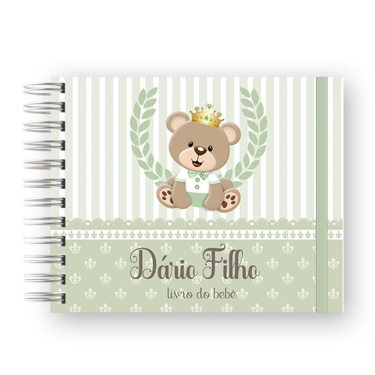 LIVRO DO BEBÊ - URSINHO PRINCIPE VERDE - Papelilly Papelaria Personalizada